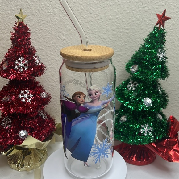 Aeliks | Dining | Handmade Frozen Elsa Ana And Olaf Libbey Glass Cup ...